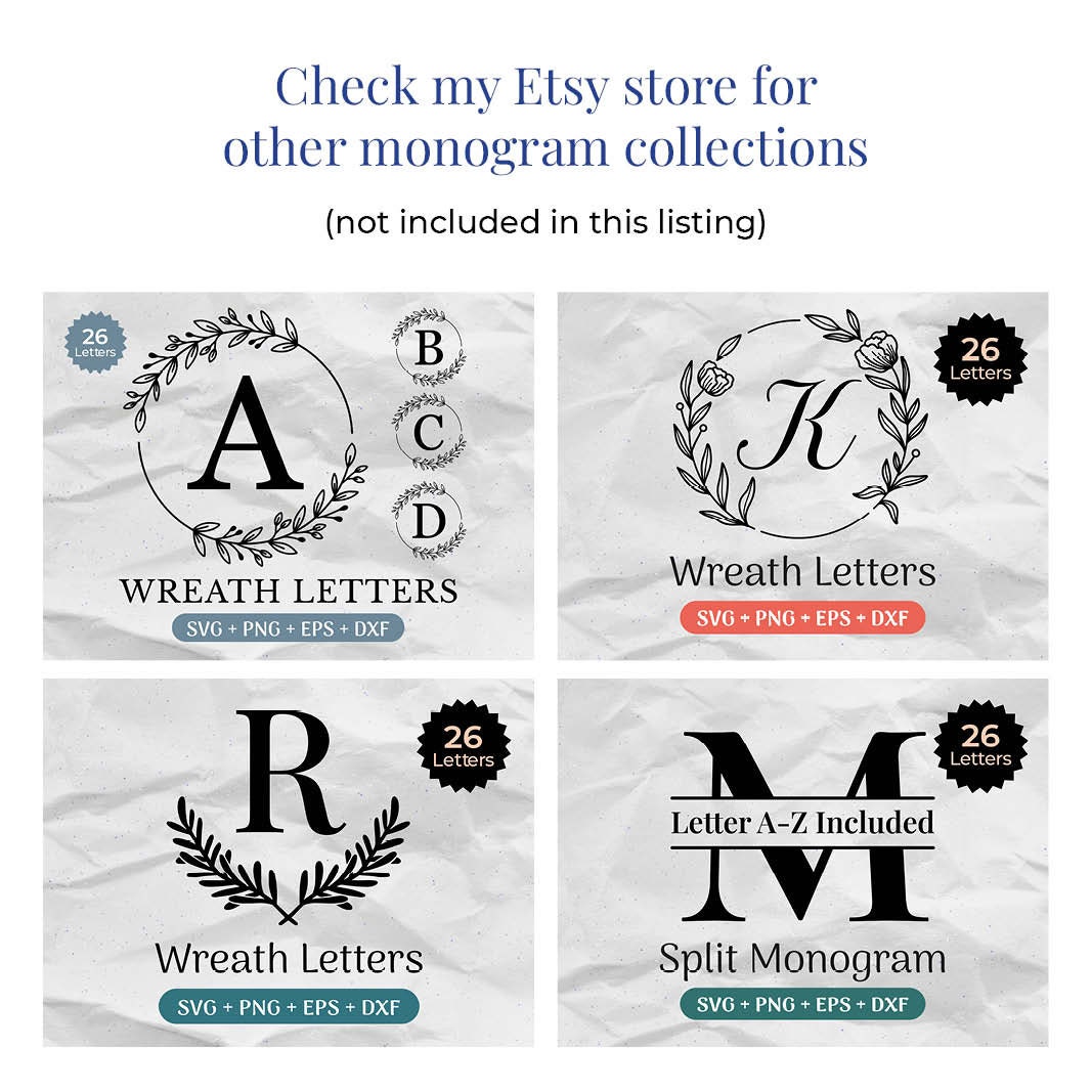 Split Monogram SVG Bundle Spilt Letter Svg Alphabet Clipart - Etsy