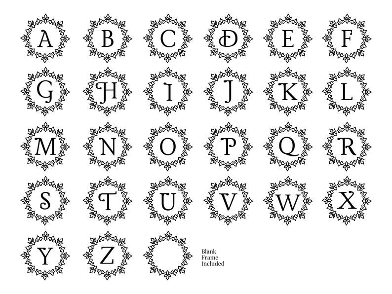 Monogram SVG Bundle Last Name Svg Initial Monogram Svg - Etsy