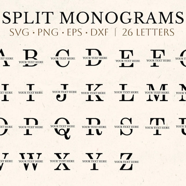 B Split Letter Monogram - Etsy