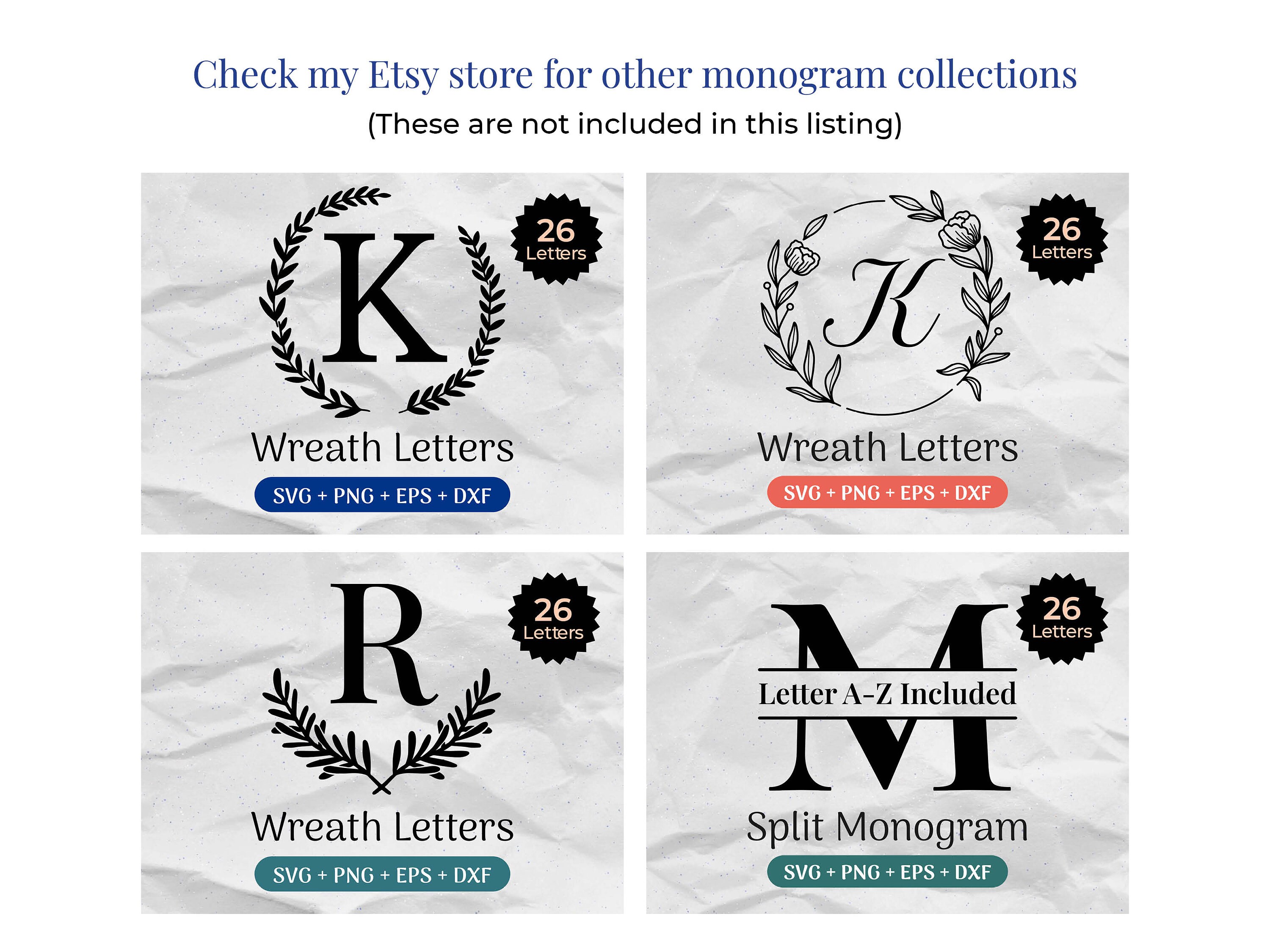 Monogram SVG Bundle Last Name Svg Initial Monogram Svg - Etsy
