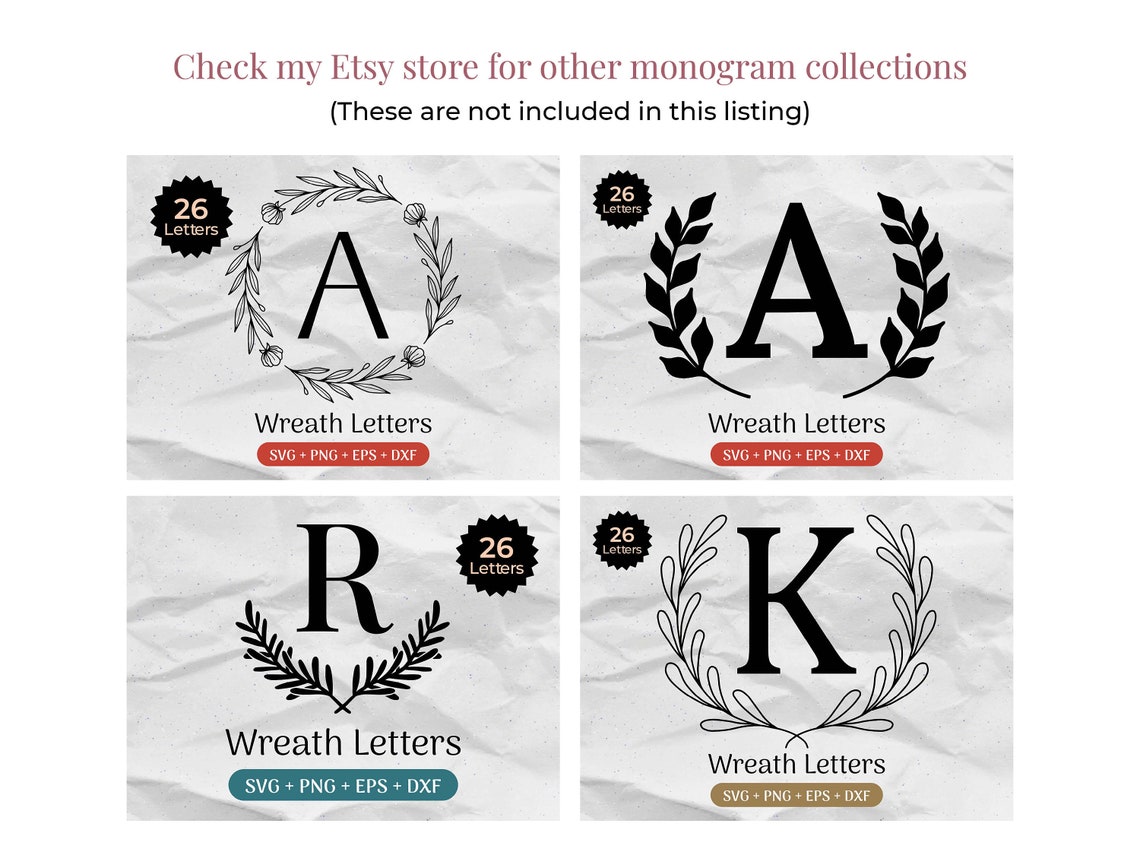 Alfabeto floral SVG apellido svg monograma inicial svg - Etsy México