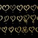 21 Gold Glitter Heart Clipart Bundle, Glitter Heart Outline, Valentines ...