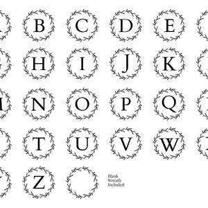 Wreath Letters SVG, Wreath Monogram Svg, Initial Monogram Svg, Alphabet ...