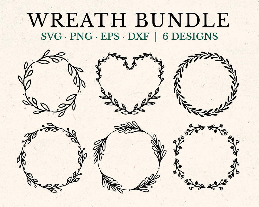Wreath SVG Bundle, Floral Wreath Svg, Laurel Wreath PNG, Chrismas ...