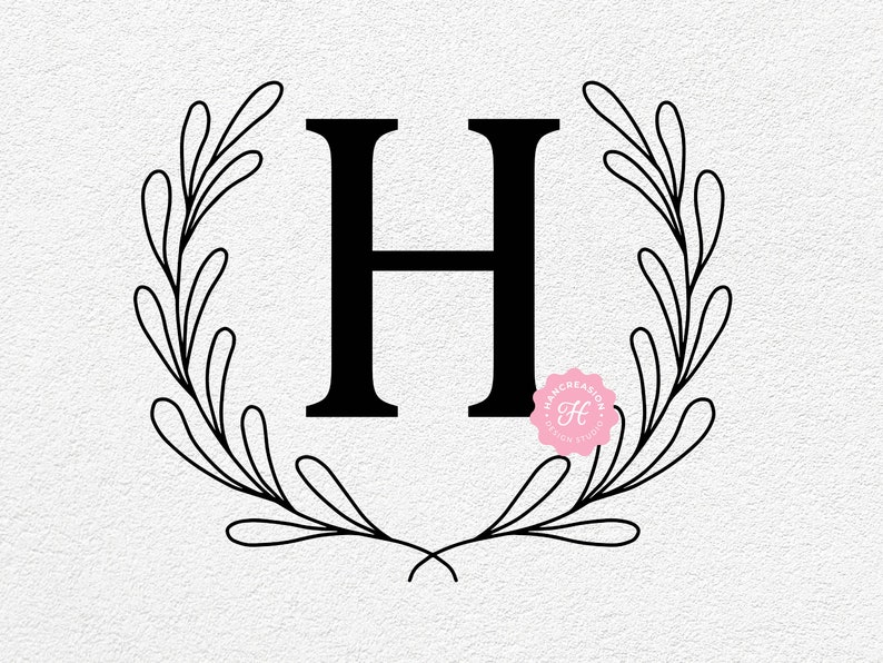 Wreath Letters SVG Bundle, Leaf Monogram Svg, Initial Monogram Svg ...