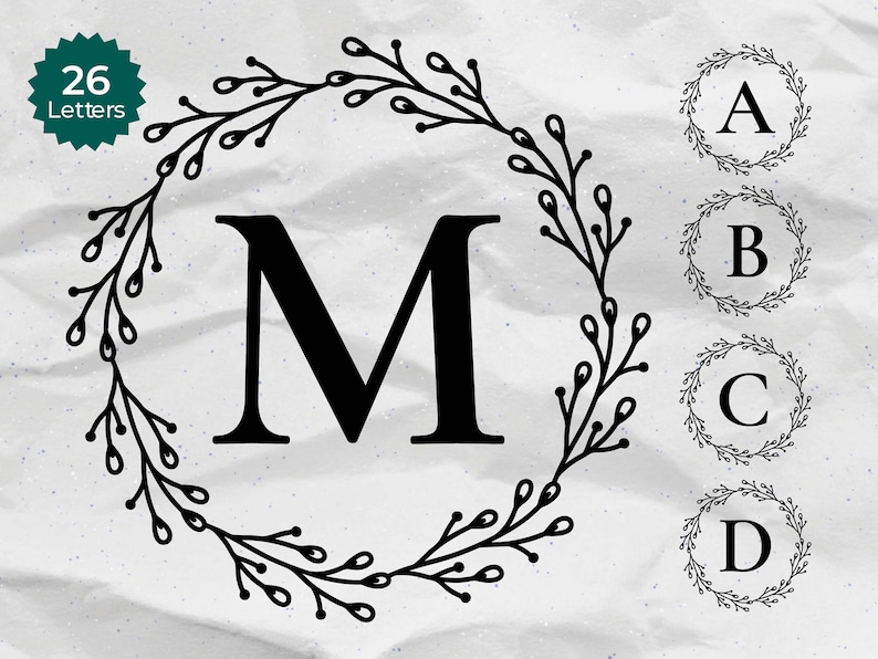 Monogram SVG Bundle Last Name Svg Initial Monogram Svg - Etsy