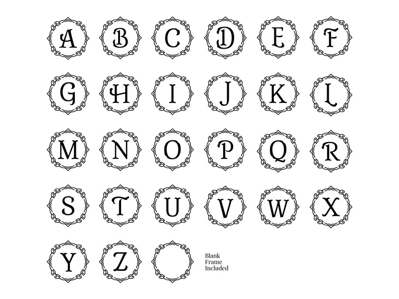Monogram SVG Bundle Last Name Svg Initial Monogram Svg - Etsy