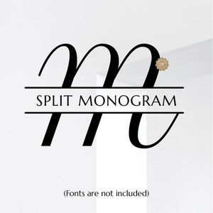 Split Monogram SVG Bundle, Spilt Letter Svg, Alphabet Clipart, Last ...
