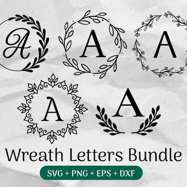 Monogram Wreath - Etsy