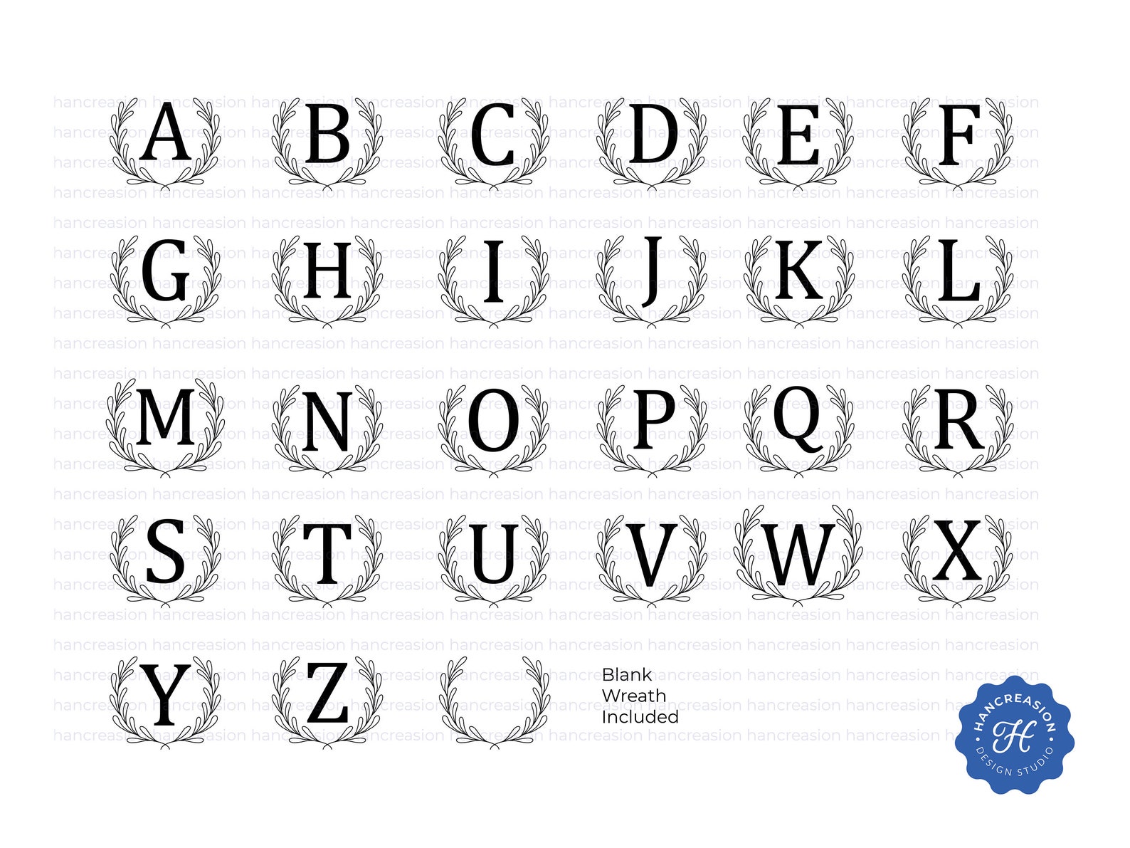 Wreath Letters SVG Bundle Leaf Monogram Svg Initial Monogram - Etsy