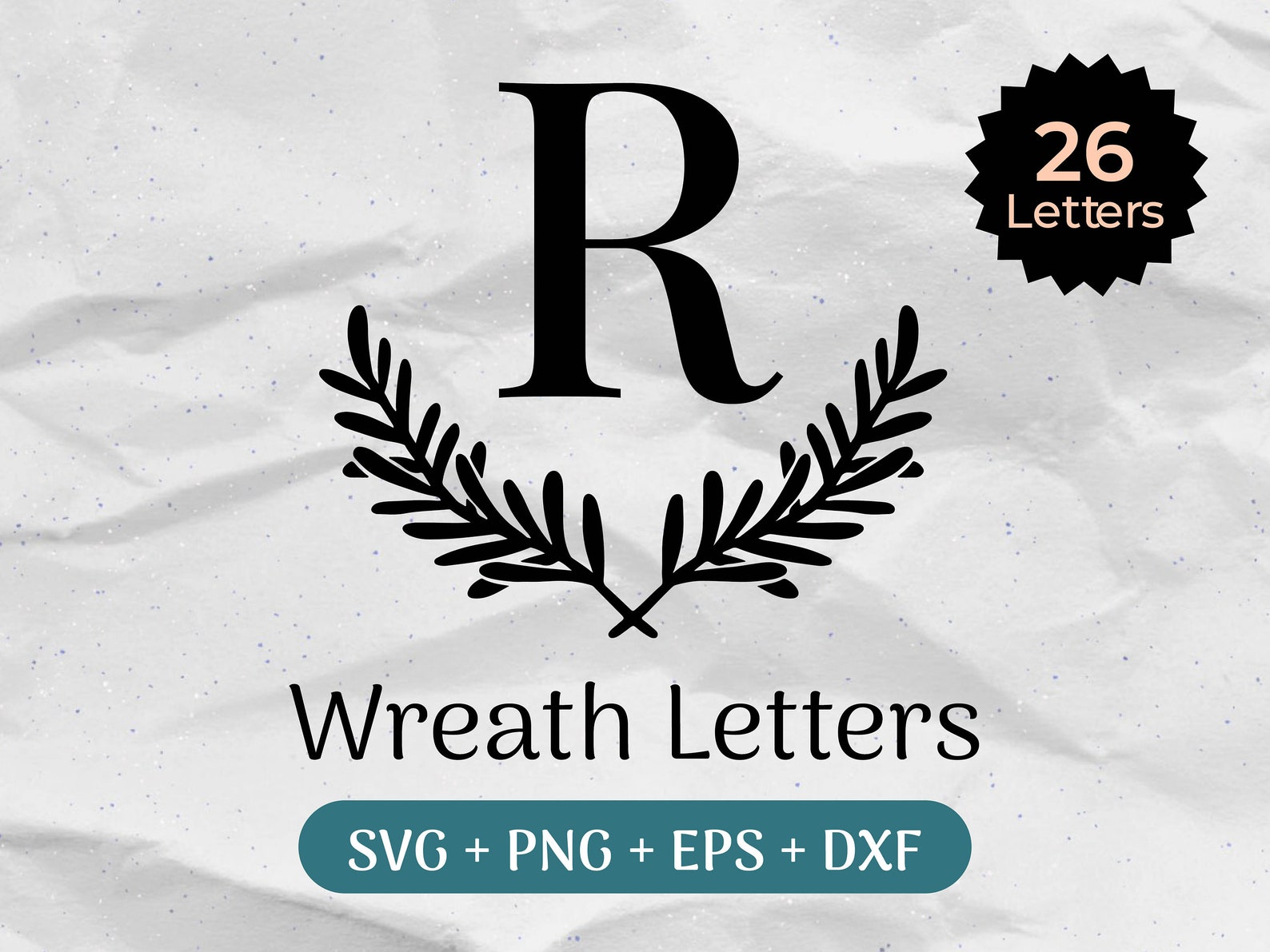 Wreath Letters SVG Bundle, Leaf Monogram Svg, Initial Monogram Svg ...