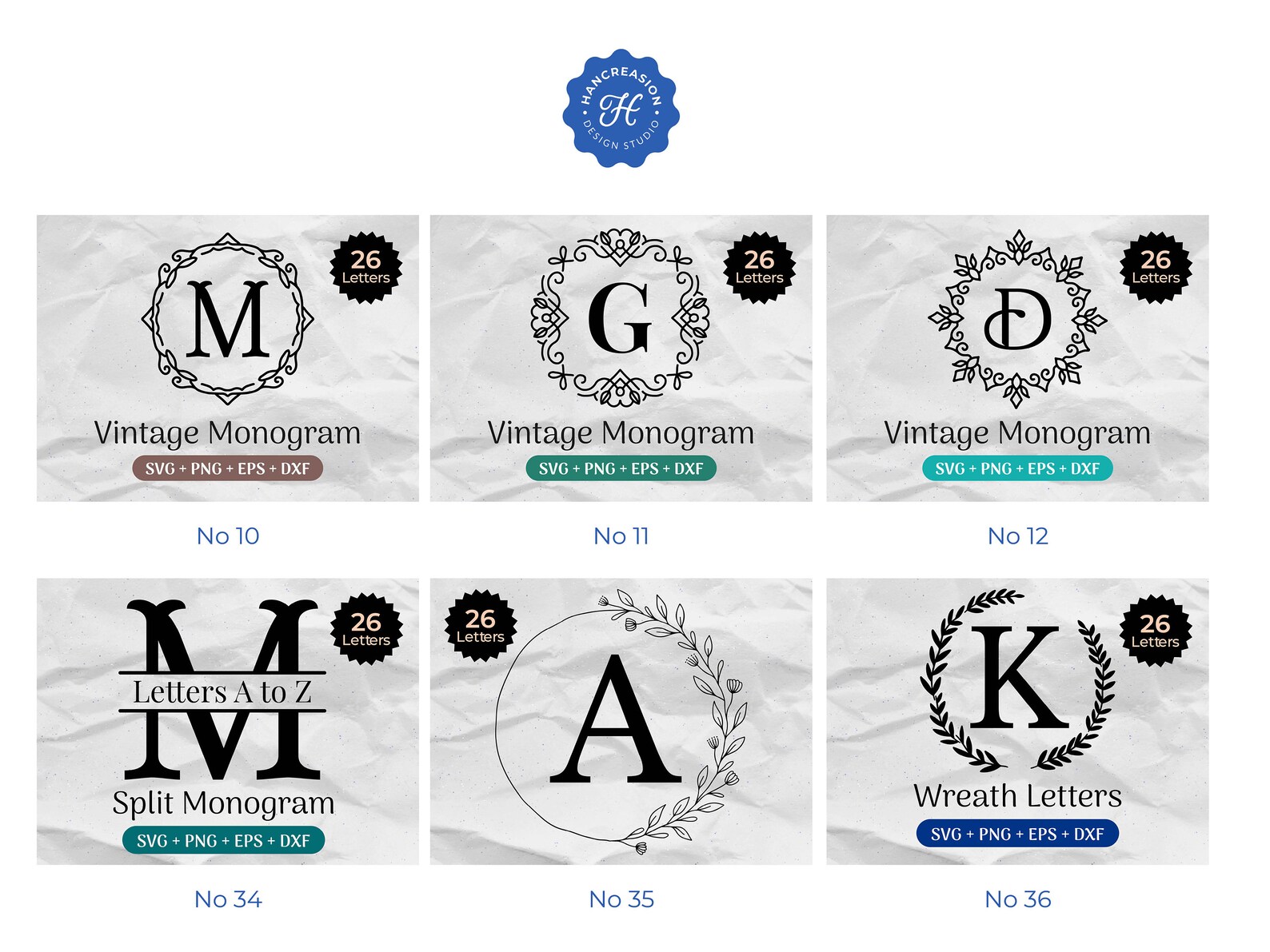 Monogram SVG Bundle Last Name Svg Initial Monogram Svg - Etsy