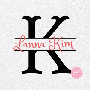 Split Monogram SVG Bundle, Spilt Letter Svg, Alphabet Clipart, Last ...
