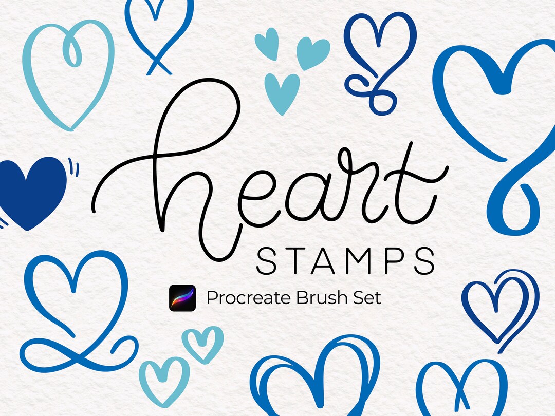 Procreate Heart Stamps, Heart Procreate Brush Set, Procreate Heart ...