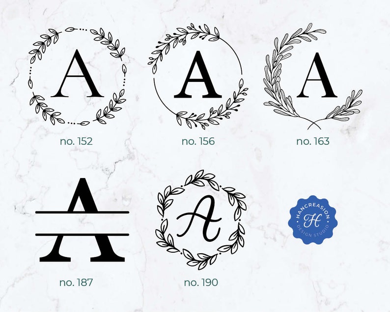 Monogram SVG Bundle Last Name Svg Initial Monogram Flourish - Etsy
