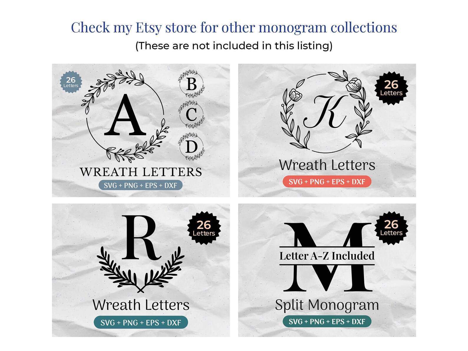 Monogram SVG Bundle Last Name Svg Initial Monogram Svg - Etsy