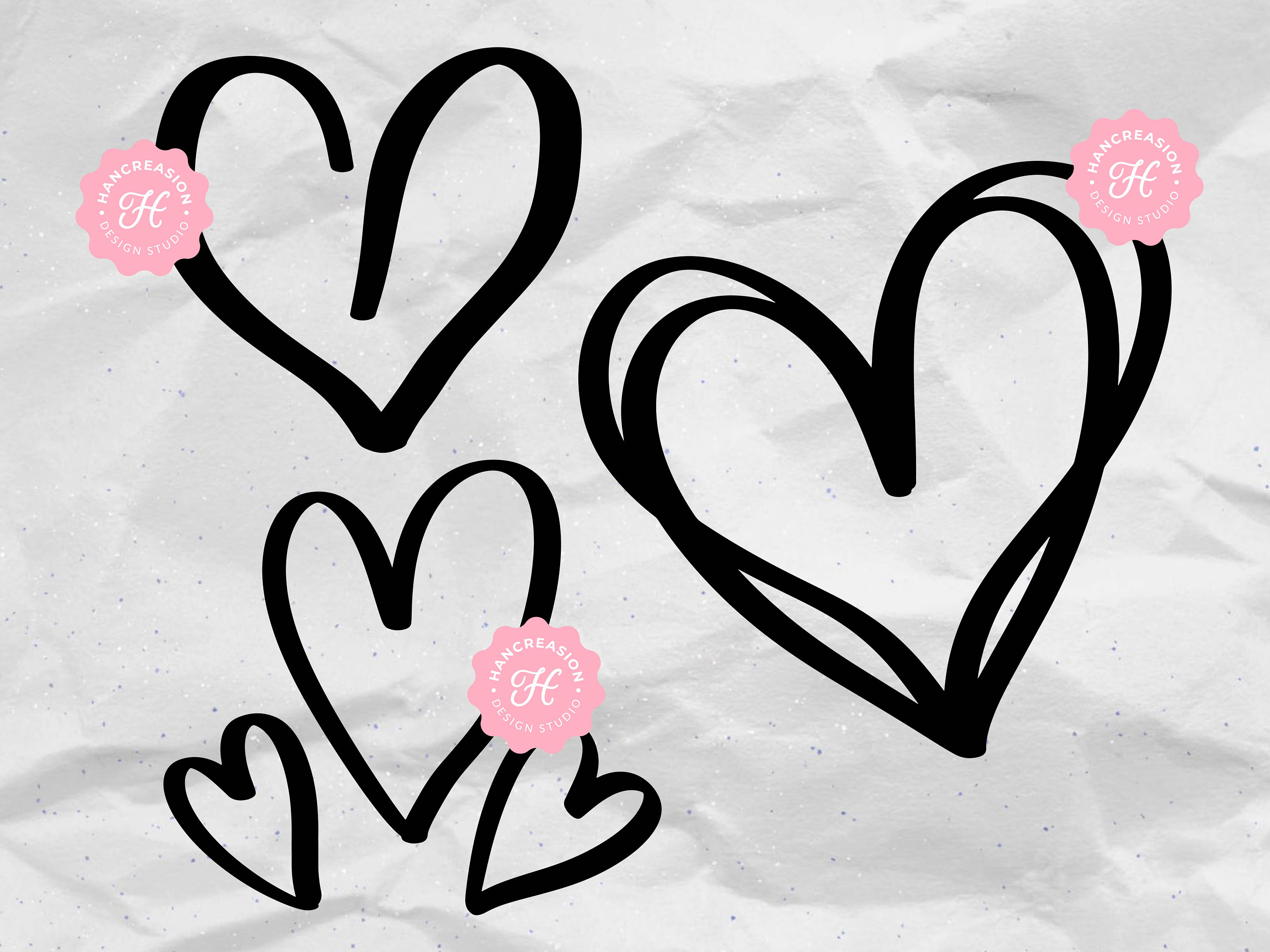 54 Heart SVG Bundle Love Clipart Doodle Heart SVG Hand - Etsy