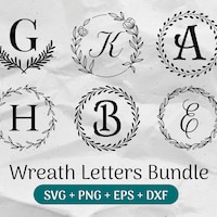 Monogram Wreath - Etsy