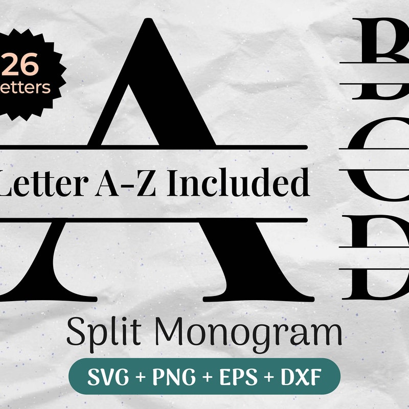 Split Monogram - Etsy