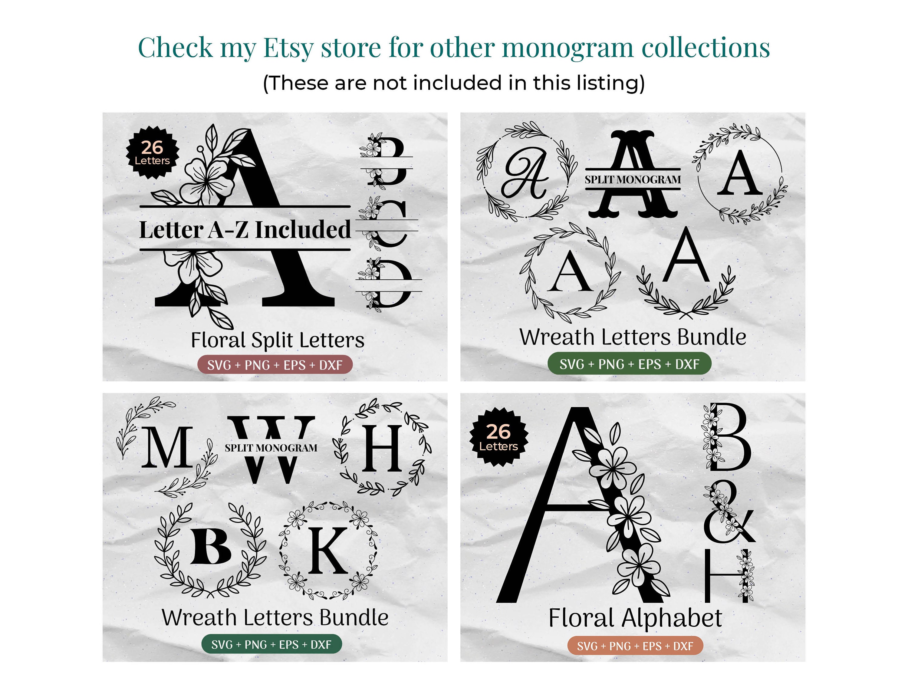 Floral Alphabet SVG, Last Name Svg, Initial Monogram Svg, Flourish Svg ...