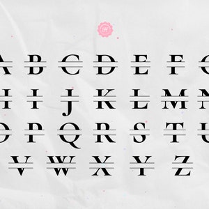 Split Monogram SVG Bundle, Spilt Letter Svg, Alphabet Clipart, Last ...