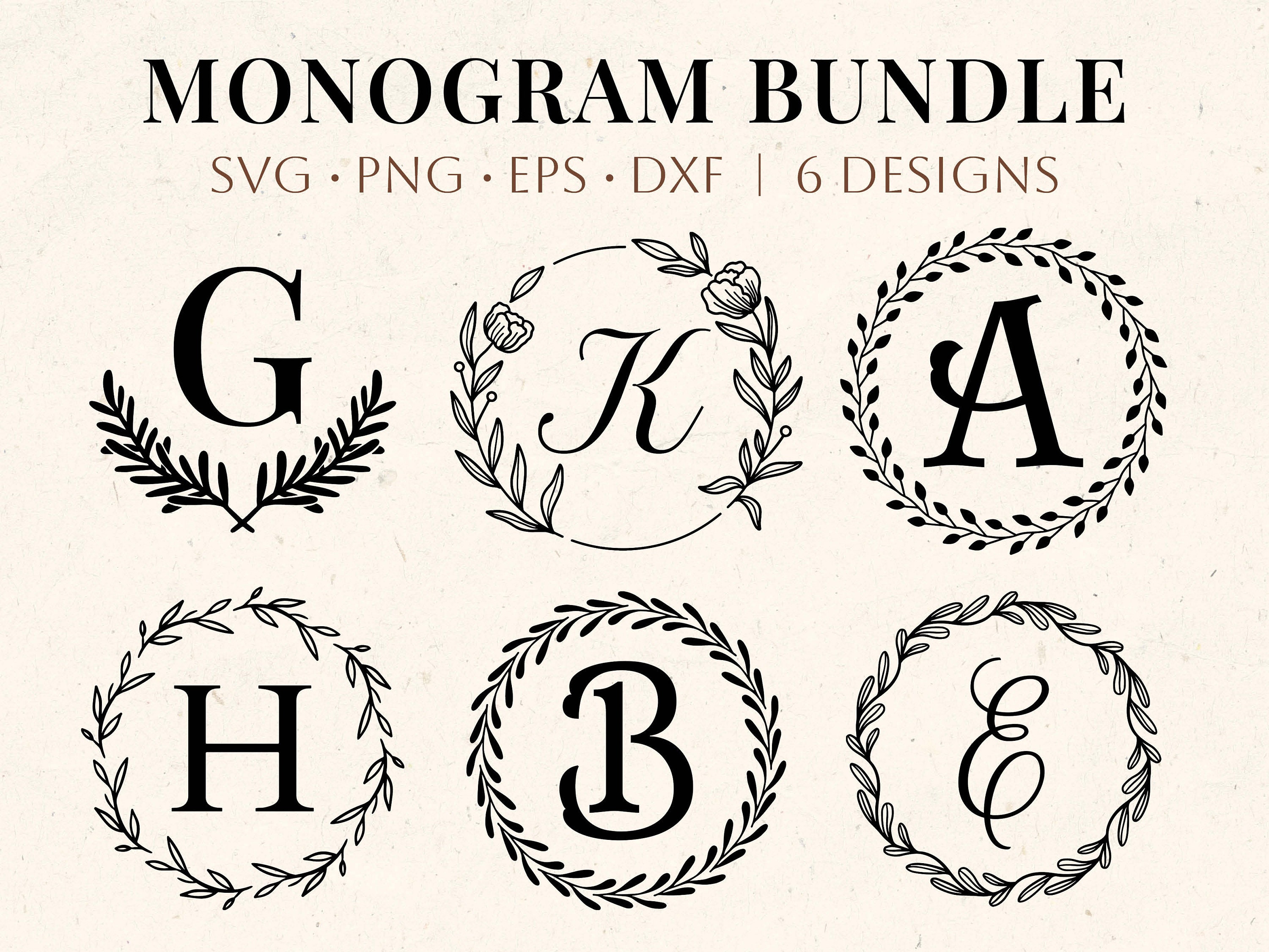 Monogram SVG Bundle Last Name Svg Initial Monogram Svg - Etsy