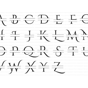 Split Monogram SVG Bundle, Spilt Letter Svg, Alphabet Clipart, Last ...