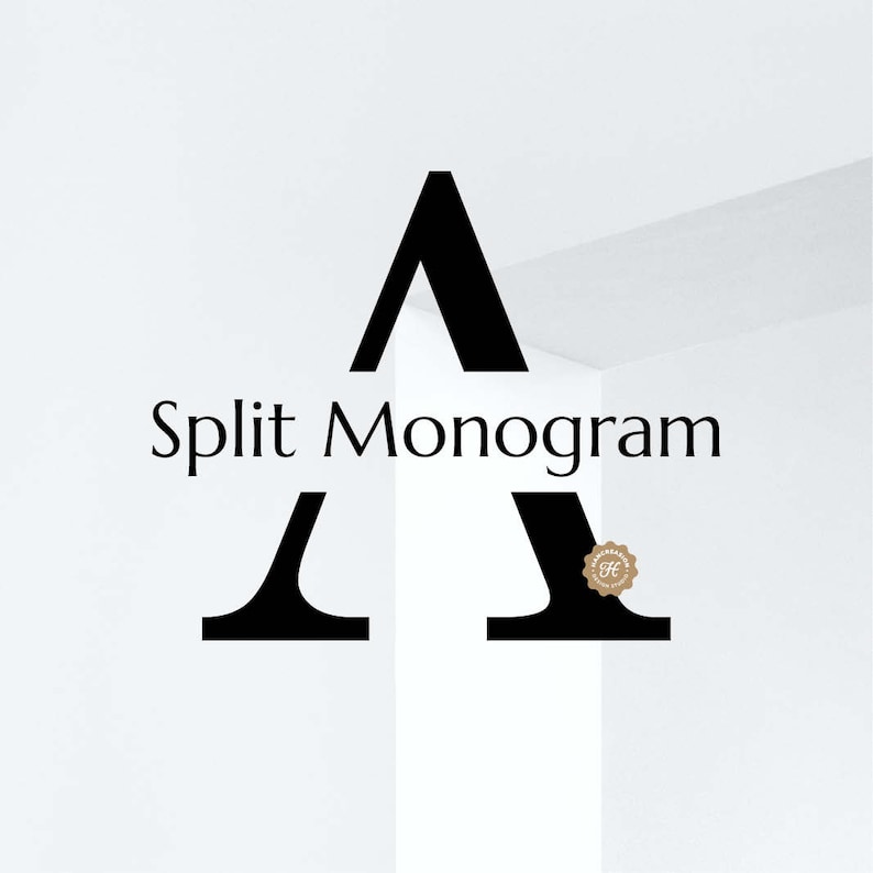 Split Monogram SVG Bundle, Spilt Letter Svg, Alphabet Clipart, Last ...