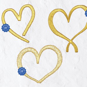 21 Gold Glitter Heart Clipart Bundle, Glitter Heart Outline, Valentines ...