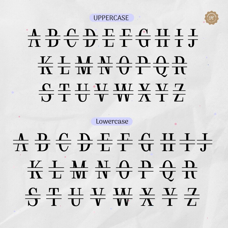 Han Split Monogram Font, Procreate Font, Cricut Font, Divided Number ...