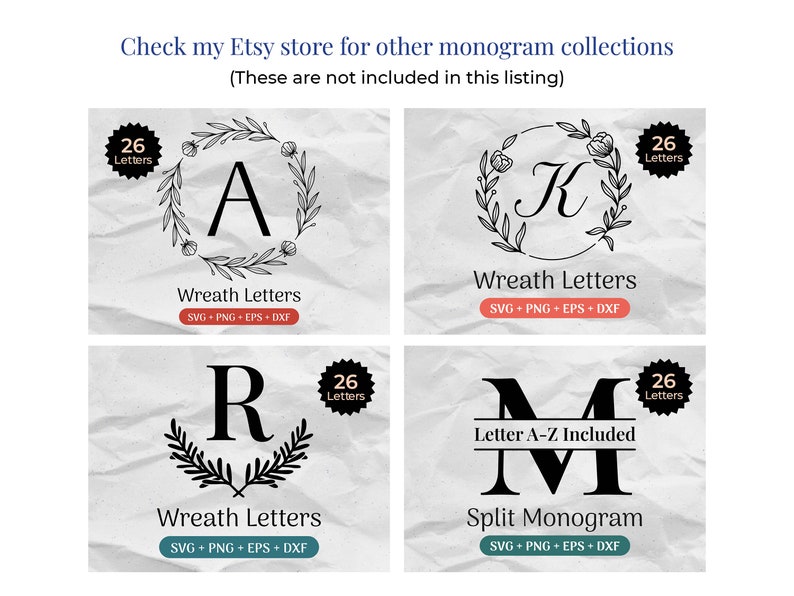Monogram SVG Bundle, Last Name Svg, Initial Monogram Svg, Flourish ...