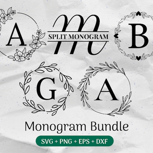 Monogram Svg Files - Etsy