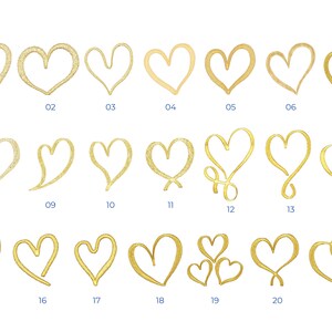 21 Gold Glitter Heart Clipart Bundle, Glitter Heart Outline, Valentines ...