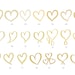 21 Gold Glitter Heart Clipart Bundle, Glitter Heart Outline, Valentines ...
