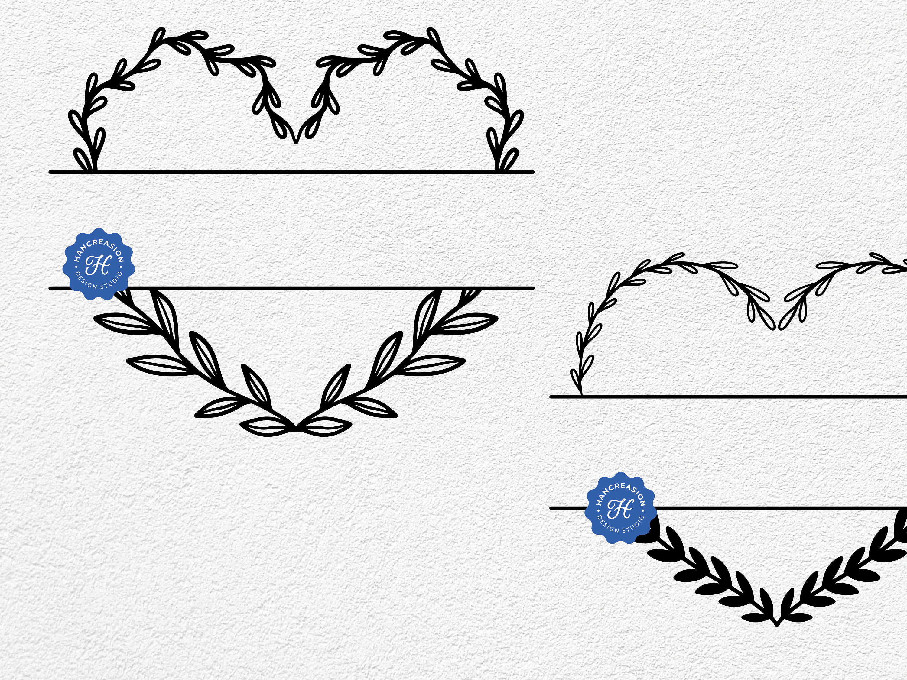 Split Heart Frame SVG Bundle, Heart Wreath Svg, Floral Wreath Svg ...