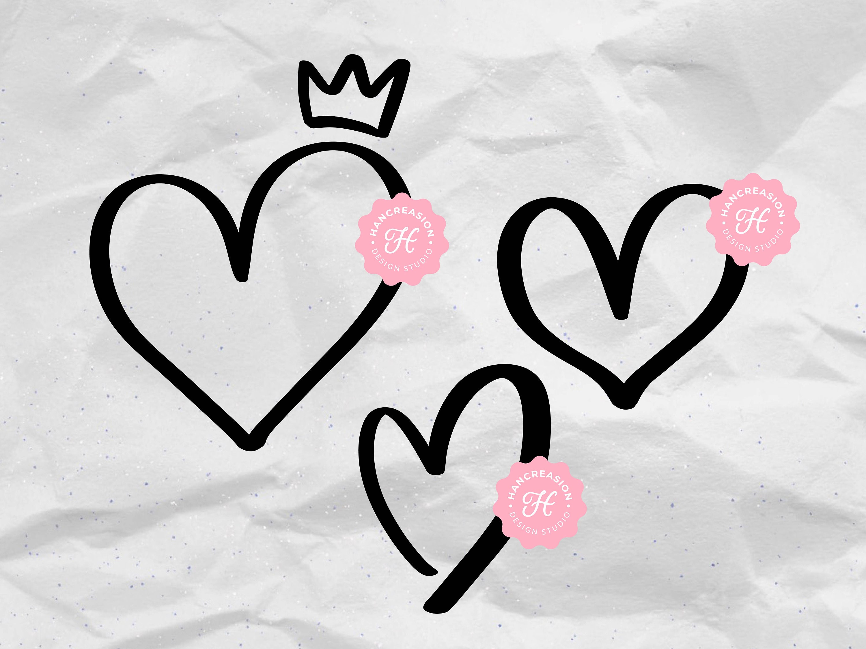 54 Heart SVG Bundle Love Clipart Doodle Heart SVG Hand - Etsy