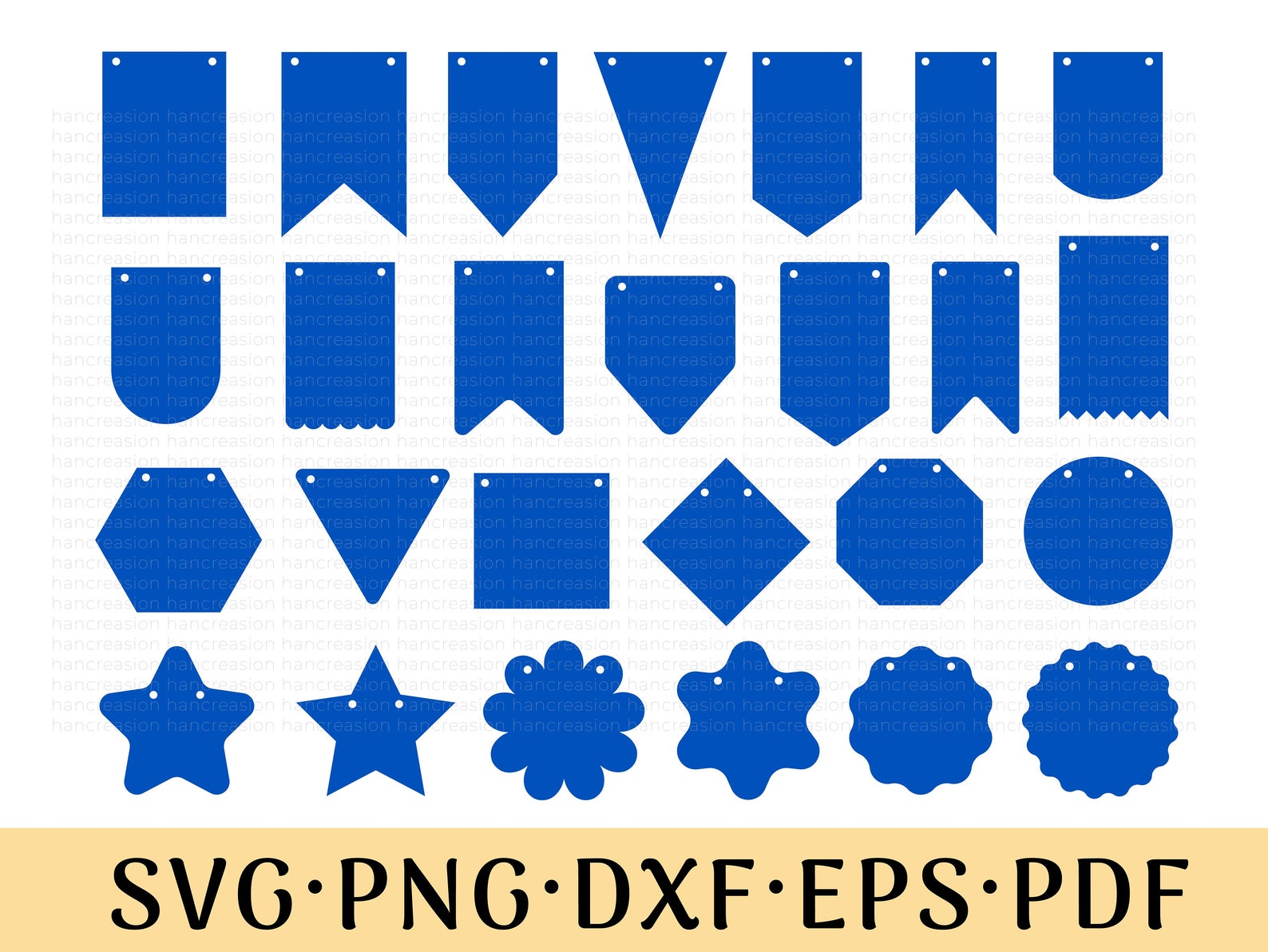 Bunting Banner SVG Bundle Bunting Flag Template Flag Svg - Etsy