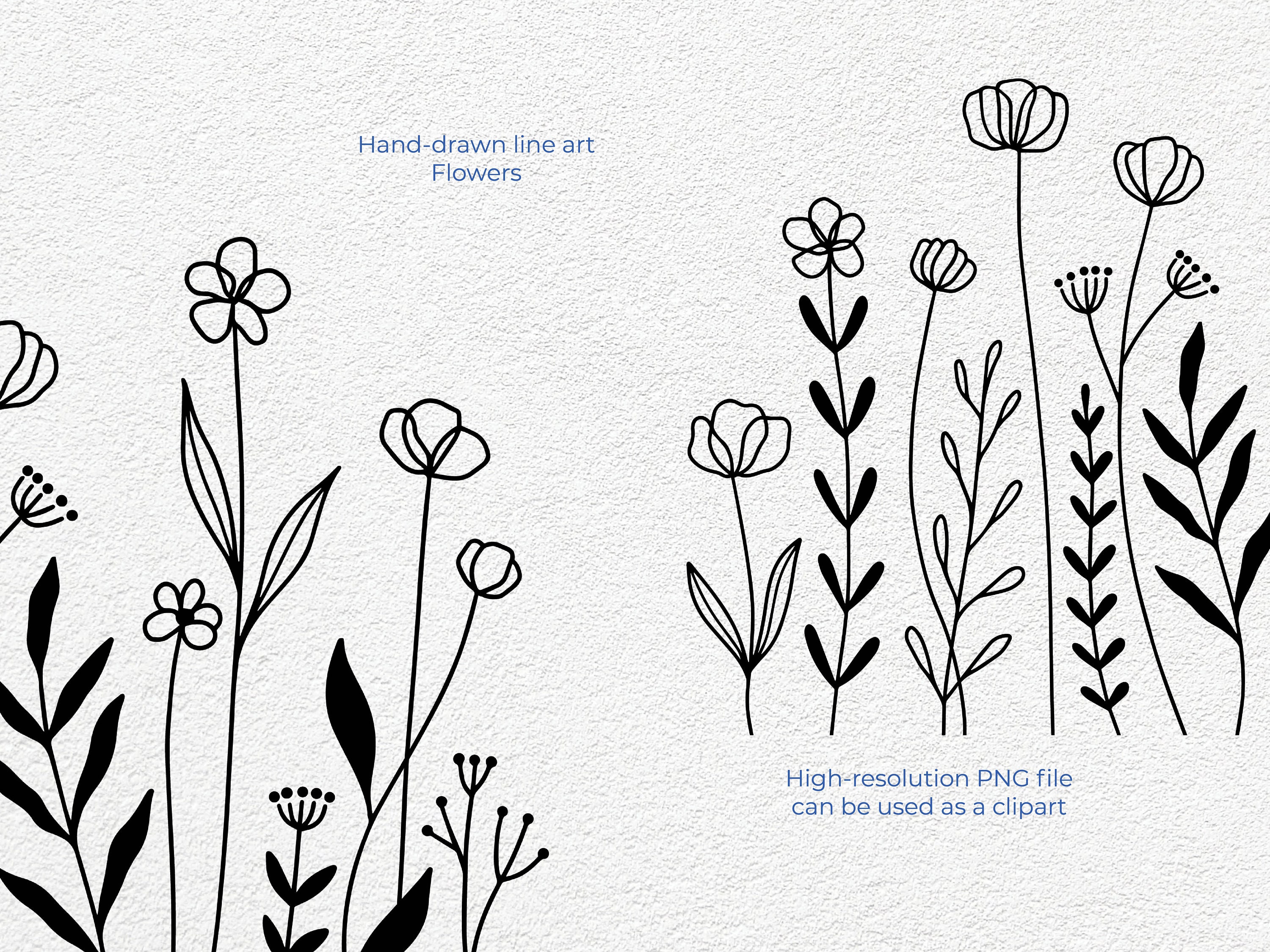 Flower Meadow Svg Line Art Flower Svg Wildflower Svg Meadow - Etsy