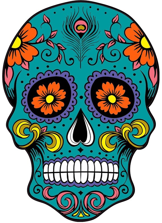 Sugar Skull Vinyl Sticker Decal Mexican Spanish Day of the | Etsy