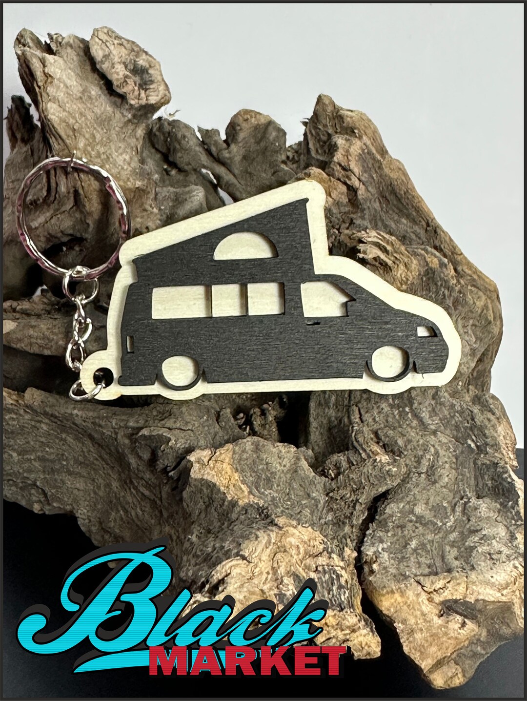 Wooden Keyring T5 Pop Top , Caravan Van Life Camper Van, Motorhome ...