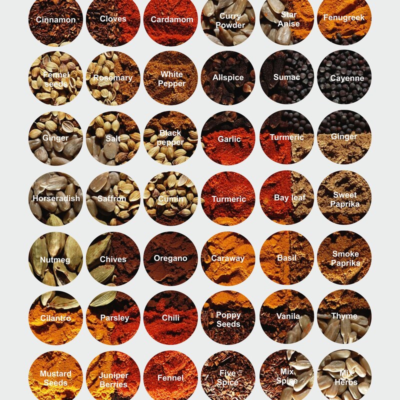 Herb Spice Labels - Etsy
