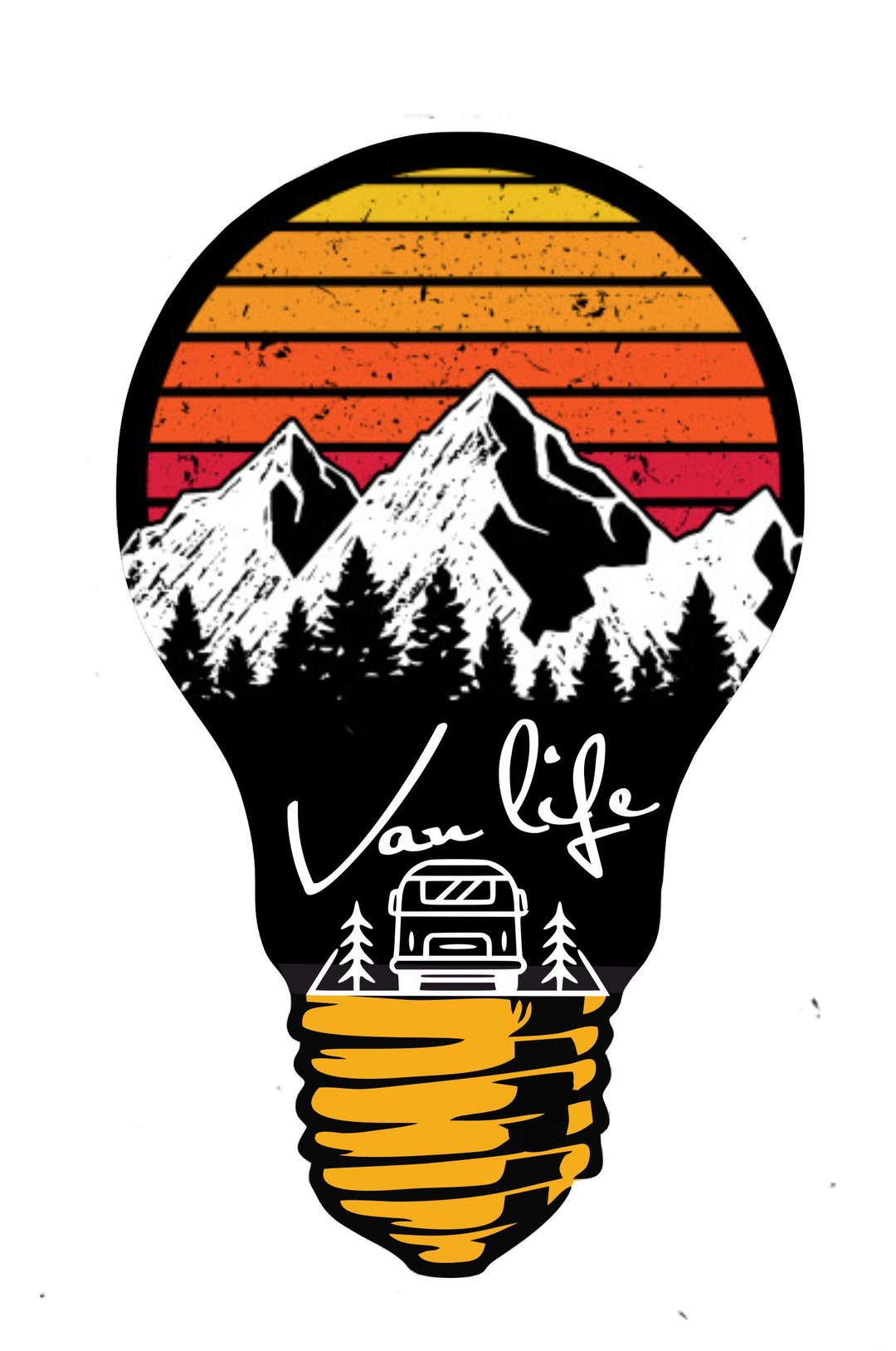 Van Life Vinyl Sticker Camper Camping Skate T5 T4 T3 T25 T1 Van Decal ...