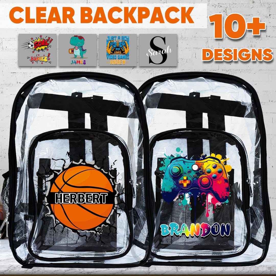 Personalized Clear Backpack for Boys Girls,custom Gamer Bakcpack,custom ...