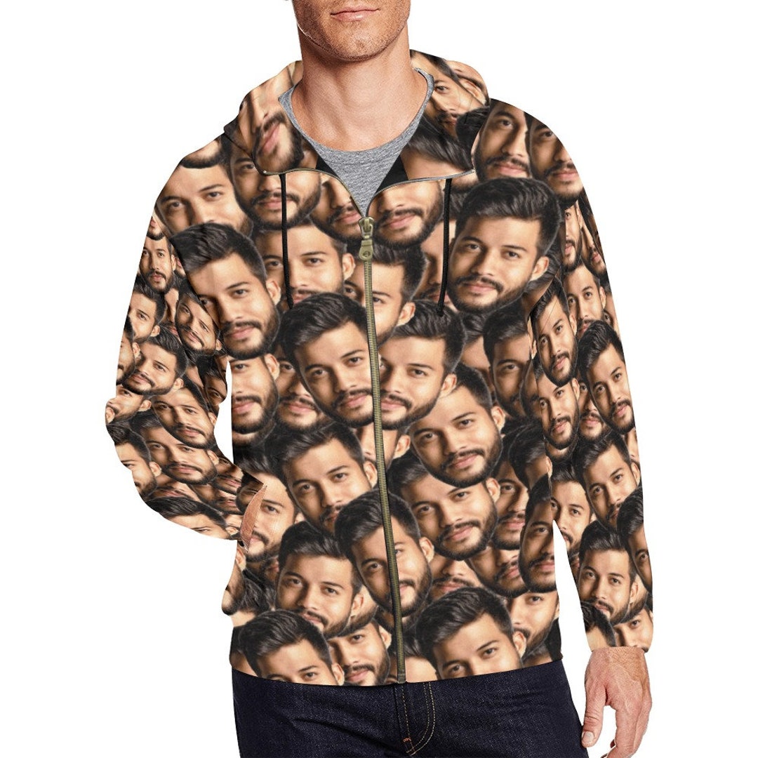 Personalized Face Hoodie Custom Face Photo All Over Print Hoodie Father ...