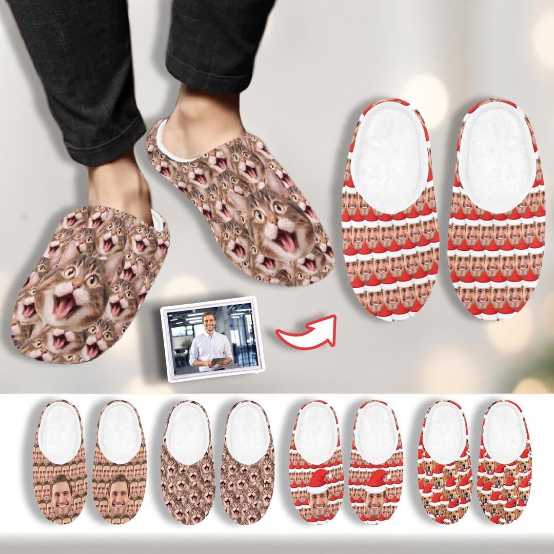 Personalized Men's and Women's Photo Cotton Non-slip Slippers ...