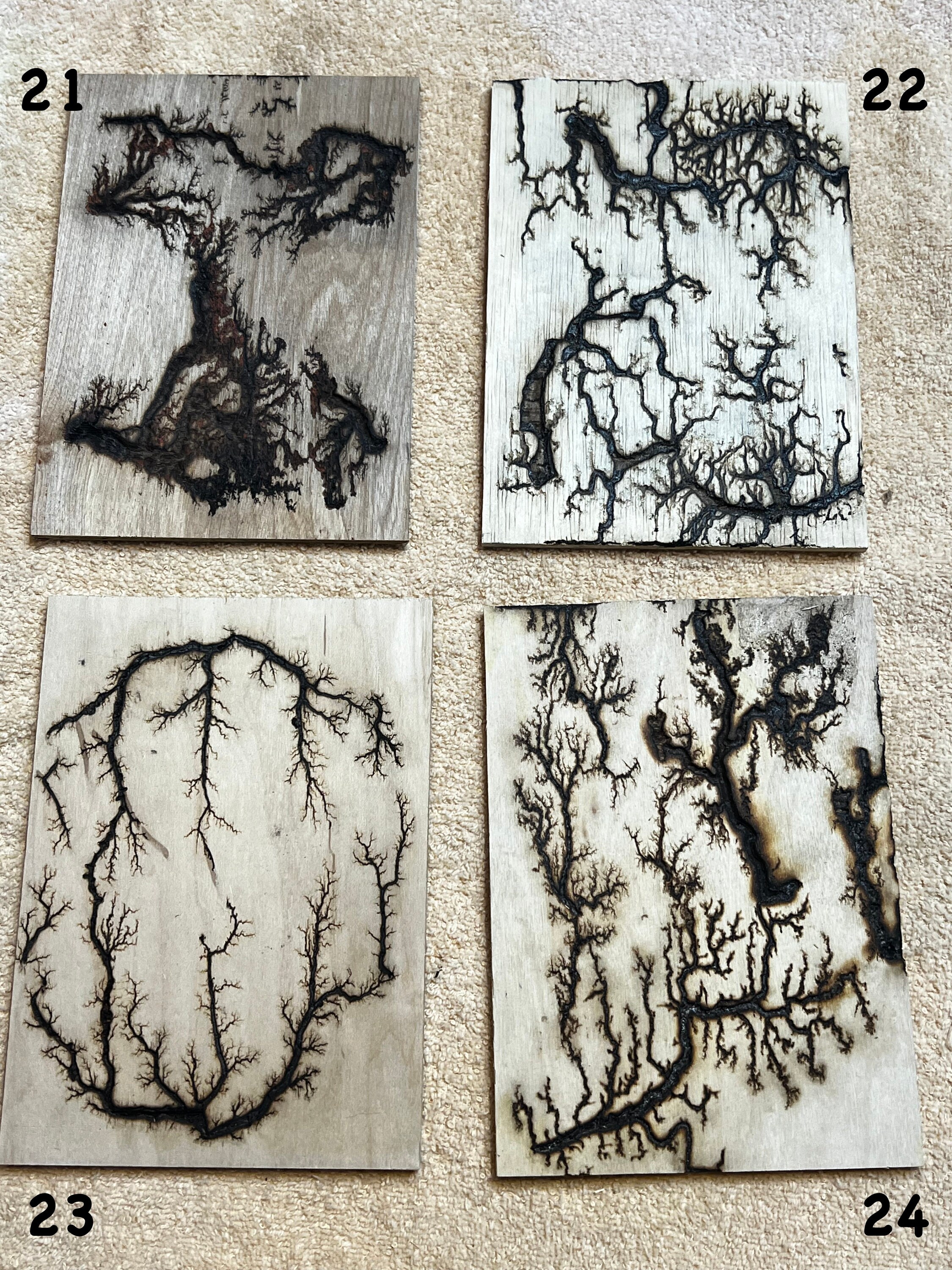Lichtenberg Wood Burn Designs on 5x7 Inch Unfinished Wood - Etsy