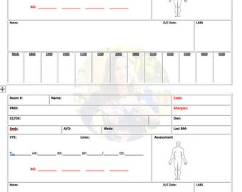 CNA Bath Report Sheet// Document - Etsy