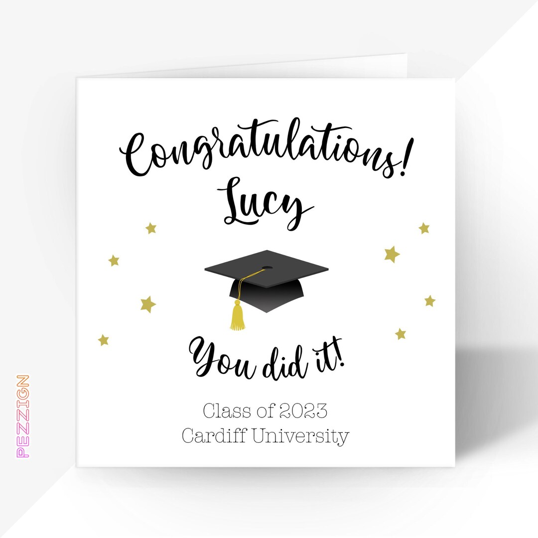 Personalised Graduation Card, University Card, Congratulations Card ...