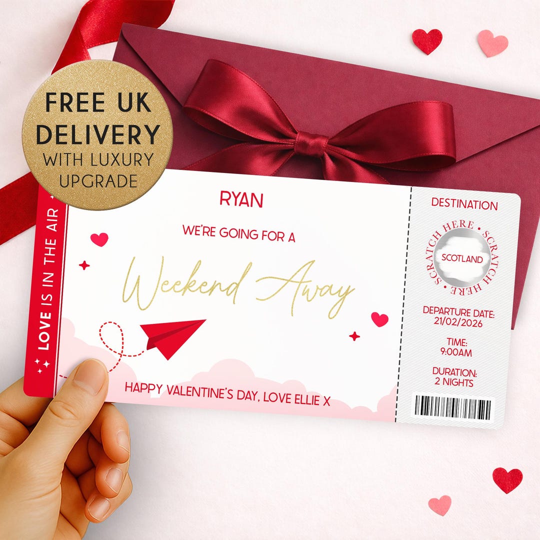 Personalised Valentine's Day Scratch Card – Romantic Trip or Weekend ...