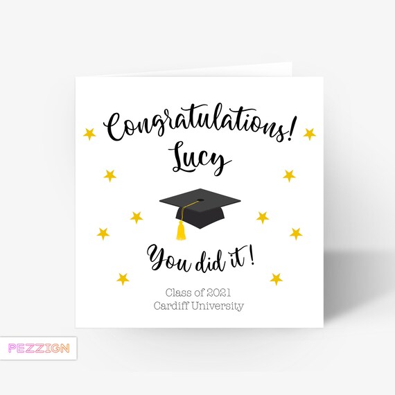 Personalised Graduation Card University Card Congratulations - Etsy